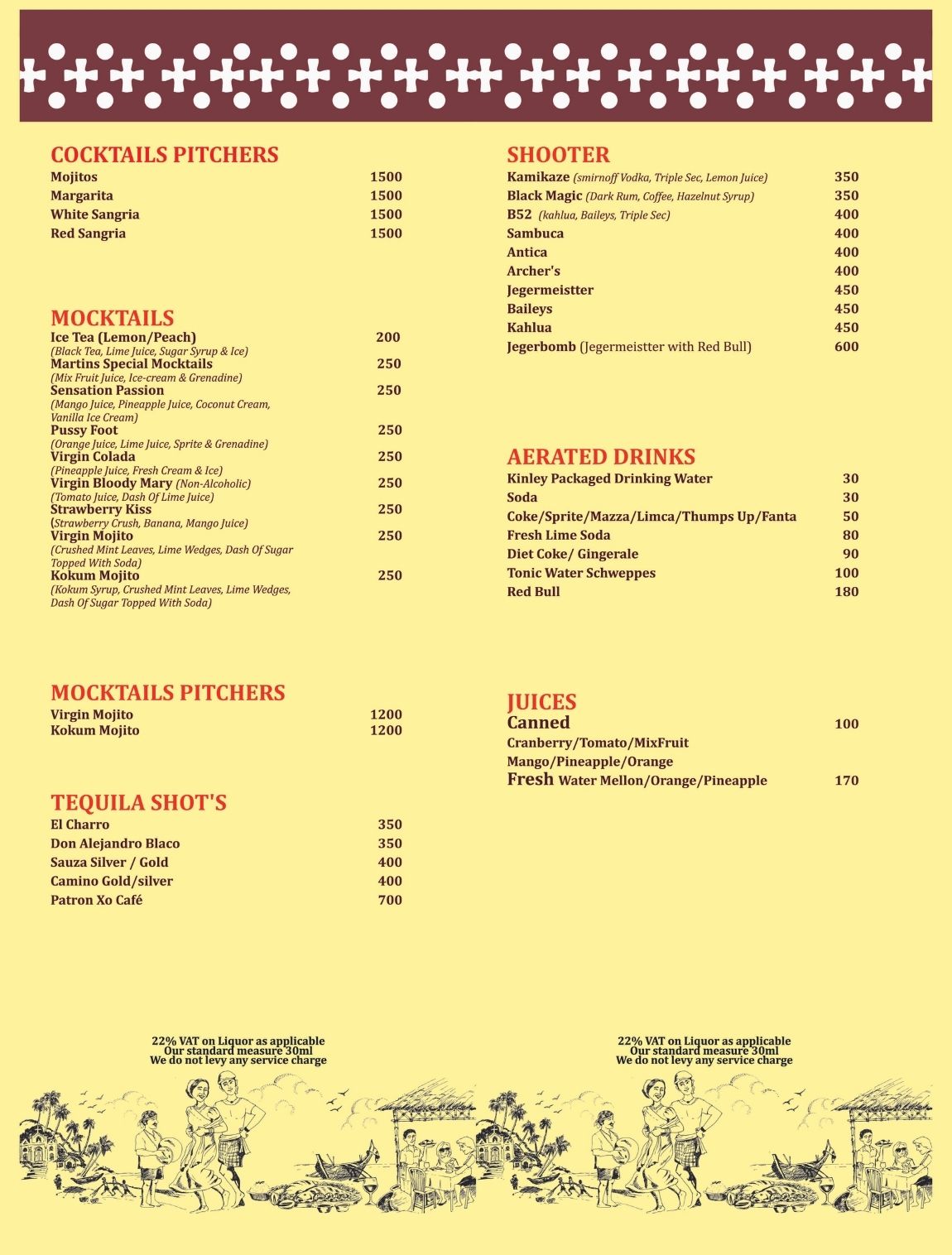 Menu - Martin's Corner